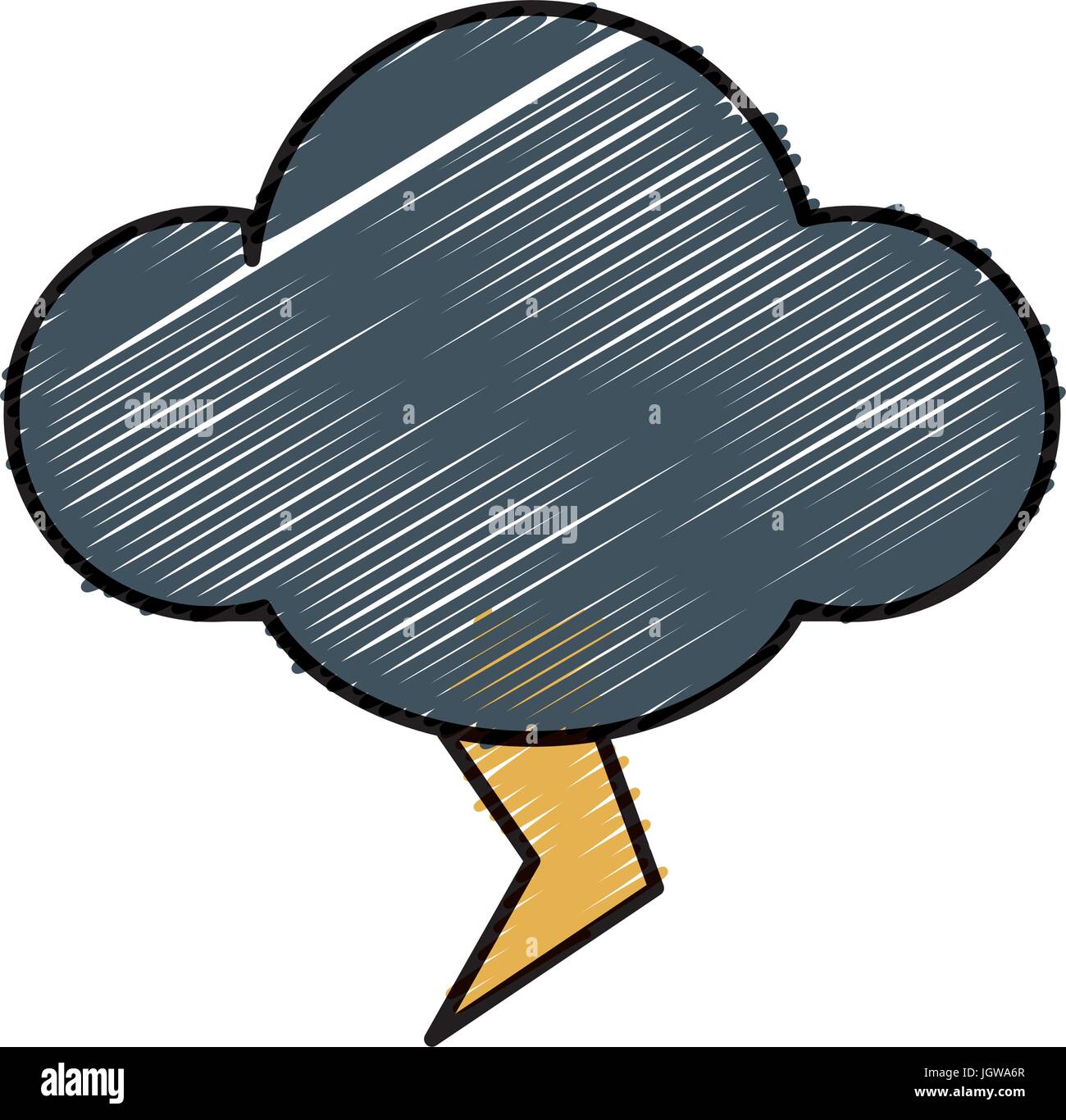 thunder and cloud icon over white background vector illustration Stock ...