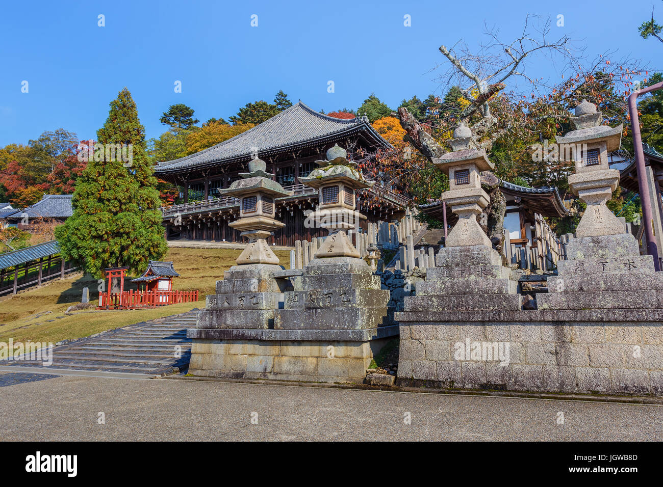 Nigatsu-do Hall at Todai-ji Temple in Nara, Japan Stock Photo - Alamy