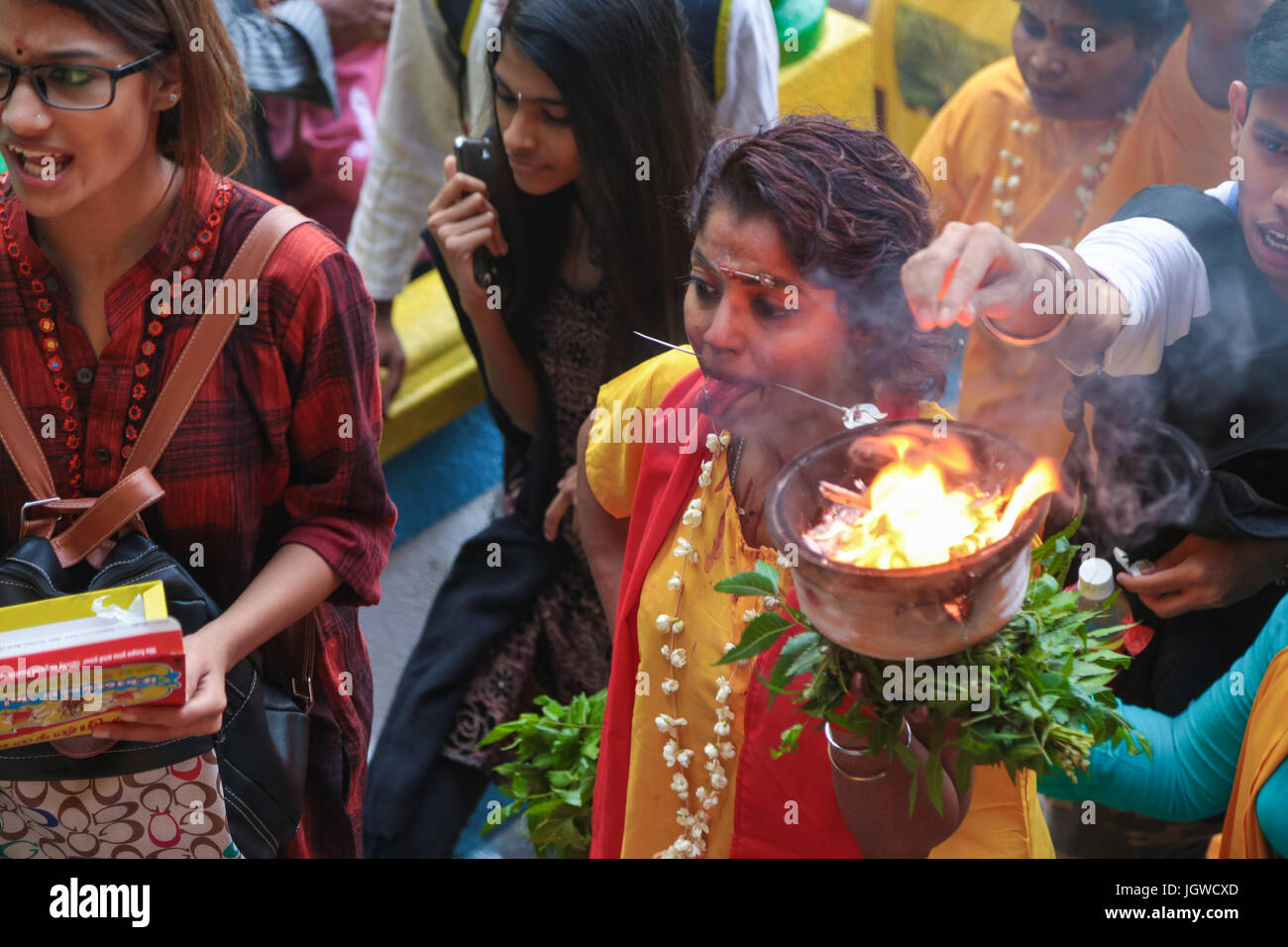 Woman Piercing At Thaipusam Festival High Resolution Stock Photography ...