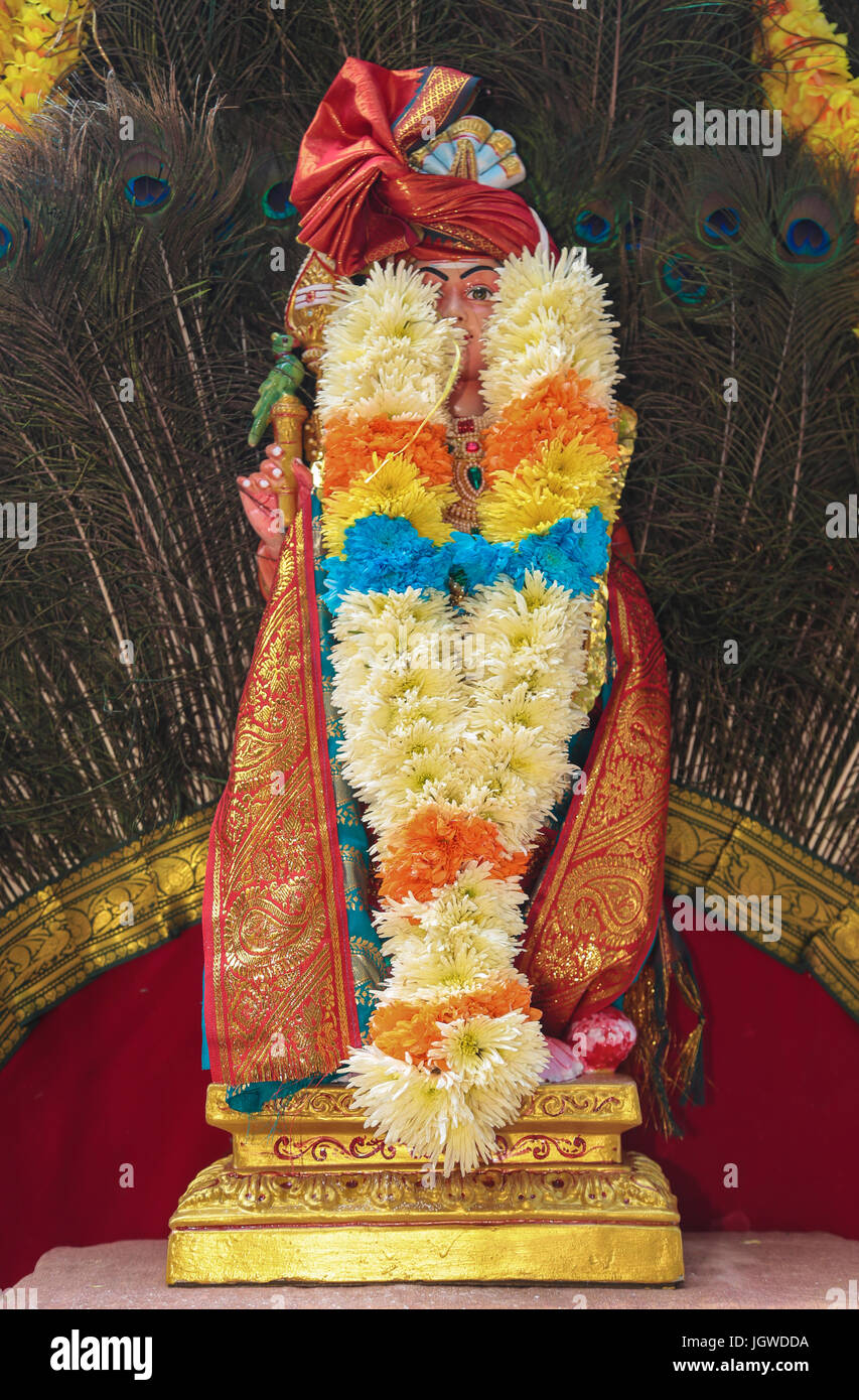 Beautifully decorated murugan statue kavaldi at the batu cave temple ...