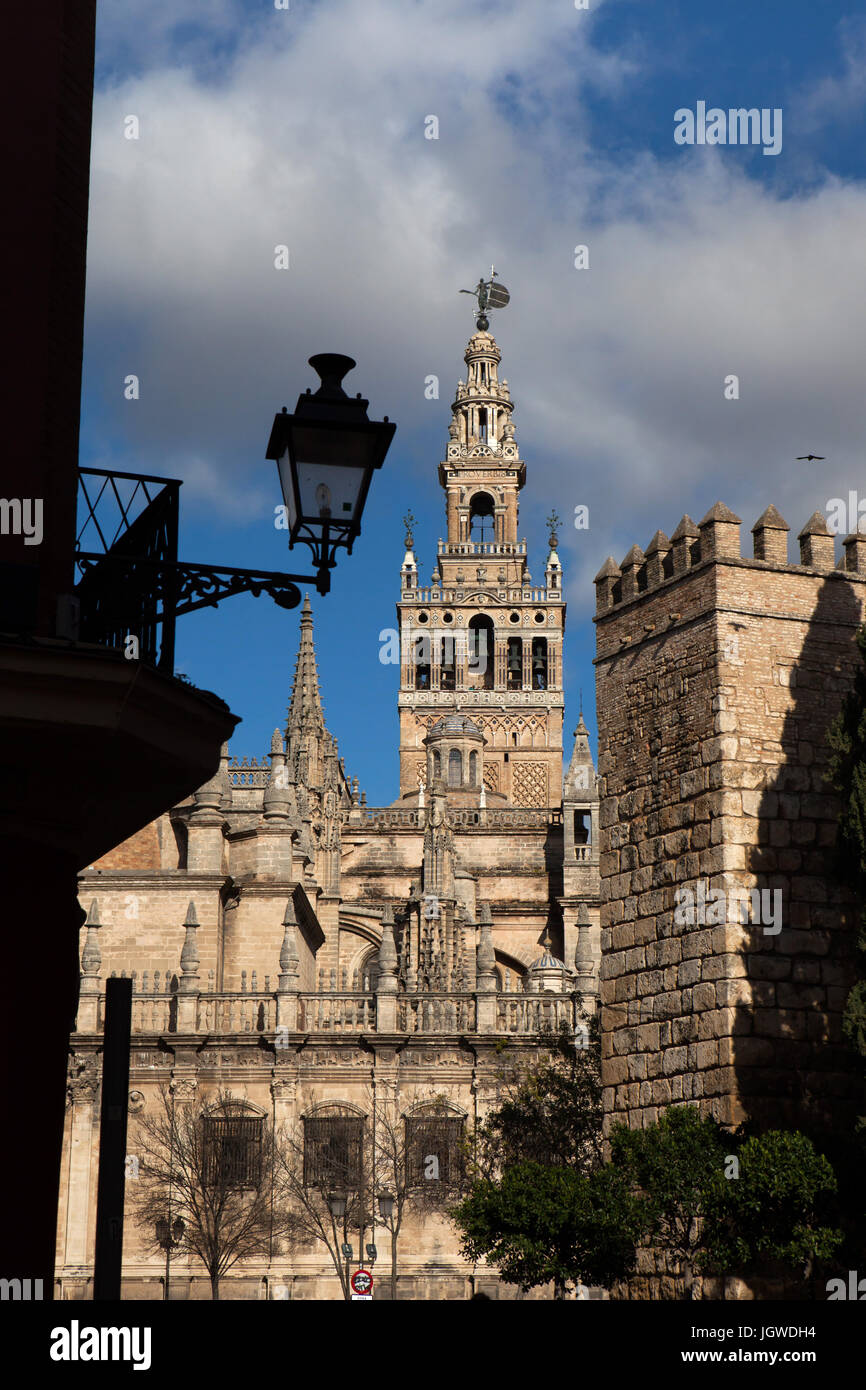 Giralda Tower and the Seville Cathedral (Catedral de Sevilla) in ...