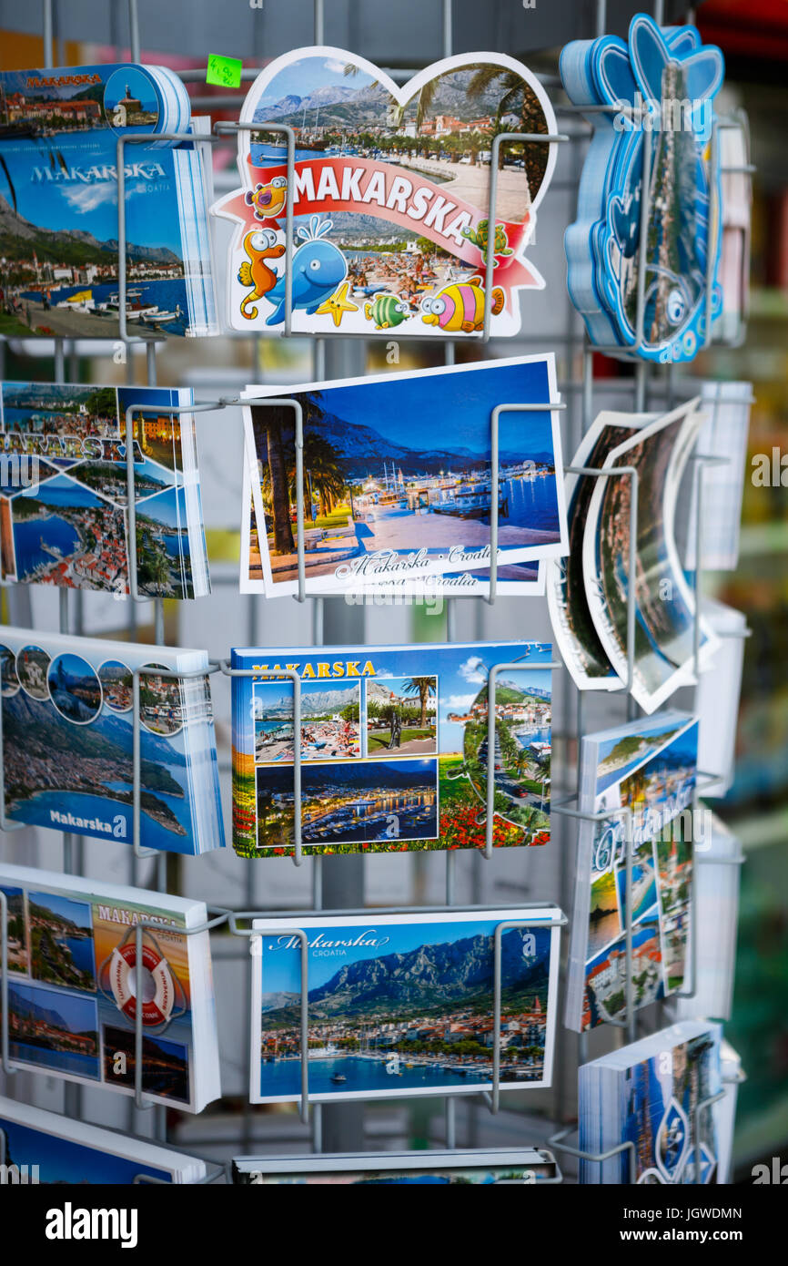 MAKARSKA RIVIERA,CROATIA - 20 JUNE,2017: Buy post card for sovenir in ...