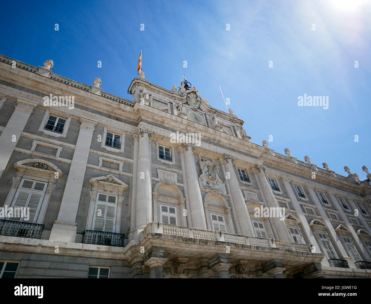 Closeup of facade of royal palace in madrid hi-res stock photography ...