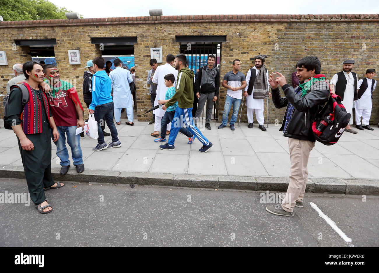 Afghanistan cricket fans arrive north gate lords cricket ground hi-res ...
