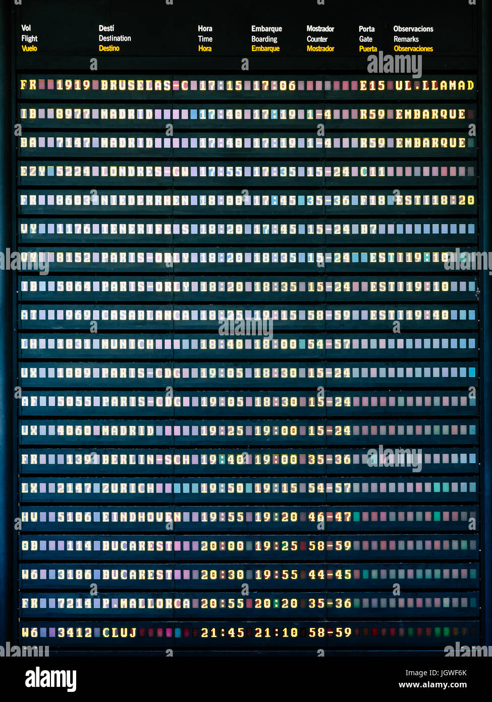 Flight Departure And Arrivals Of Planes Information Board In Airport ...