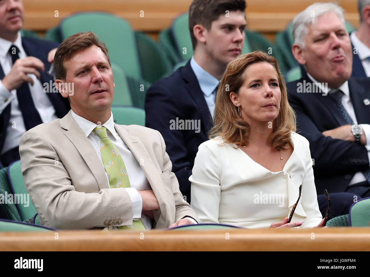 Darcey Bussell and Angus Forbes on day eight of the Wimbledon ...