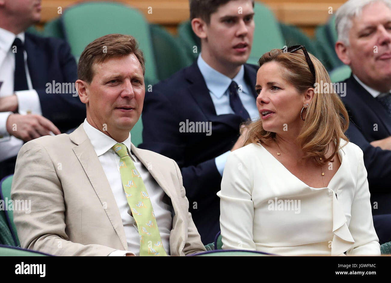 Darcey Bussell and Angus Forbes on day eight of the Wimbledon ...