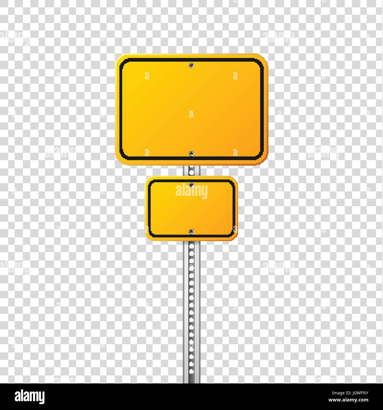 Road yellow traffic sign. Blank board with place for text.Mockup ...