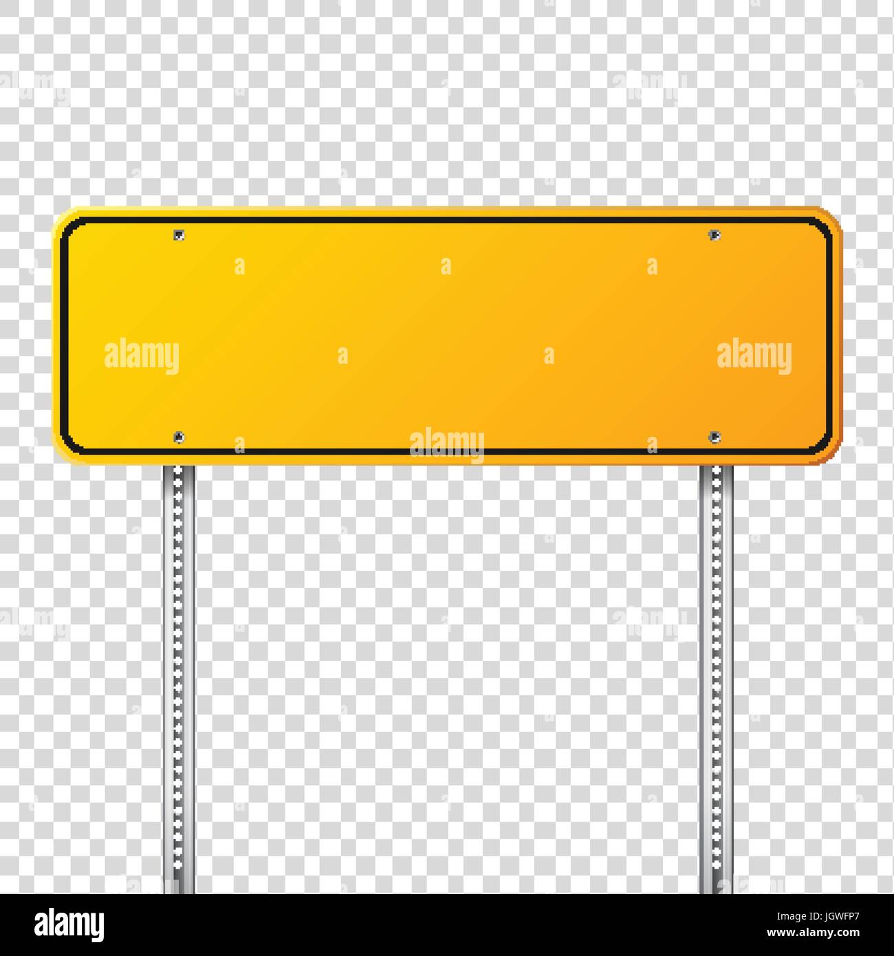 Road yellow traffic sign. Blank board with place for text.Mockup ...