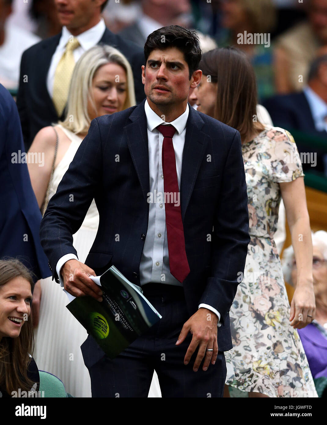 Alastair Cook in the royal box of centre court on day eight of the ...