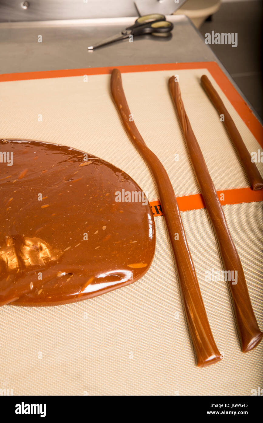 Artisanal production of caramel toffee sweets butterscotch candies ...