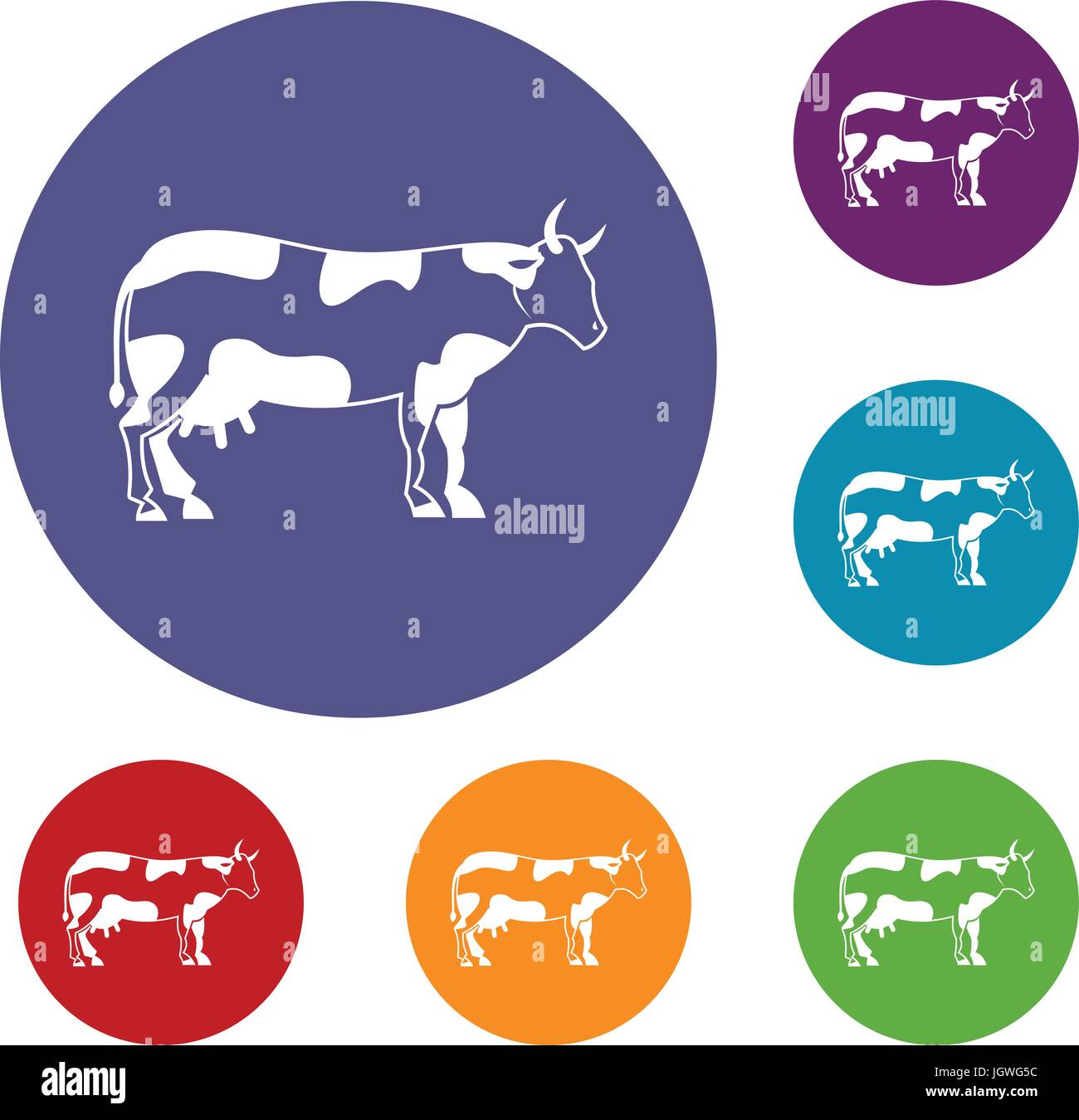 Cow icons set Stock Vector Image & Art - Alamy