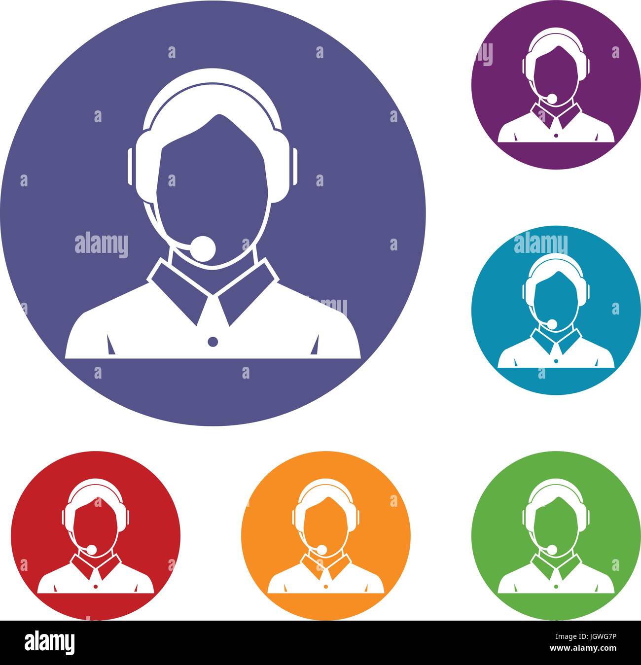 Client services , phone assistance icons set Stock Vector Image & Art ...