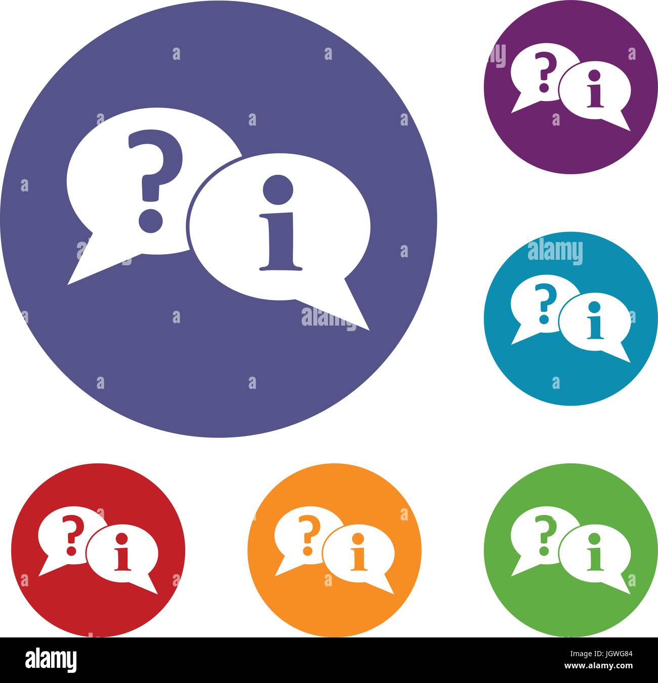 Question and exclamation speech bubbles icons set Stock Vector Image ...