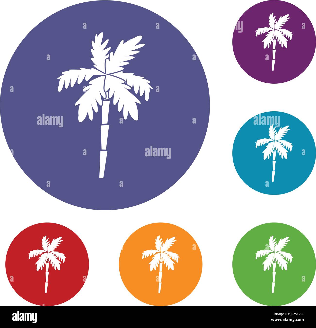 Palm tree icons set Stock Vector Image & Art - Alamy