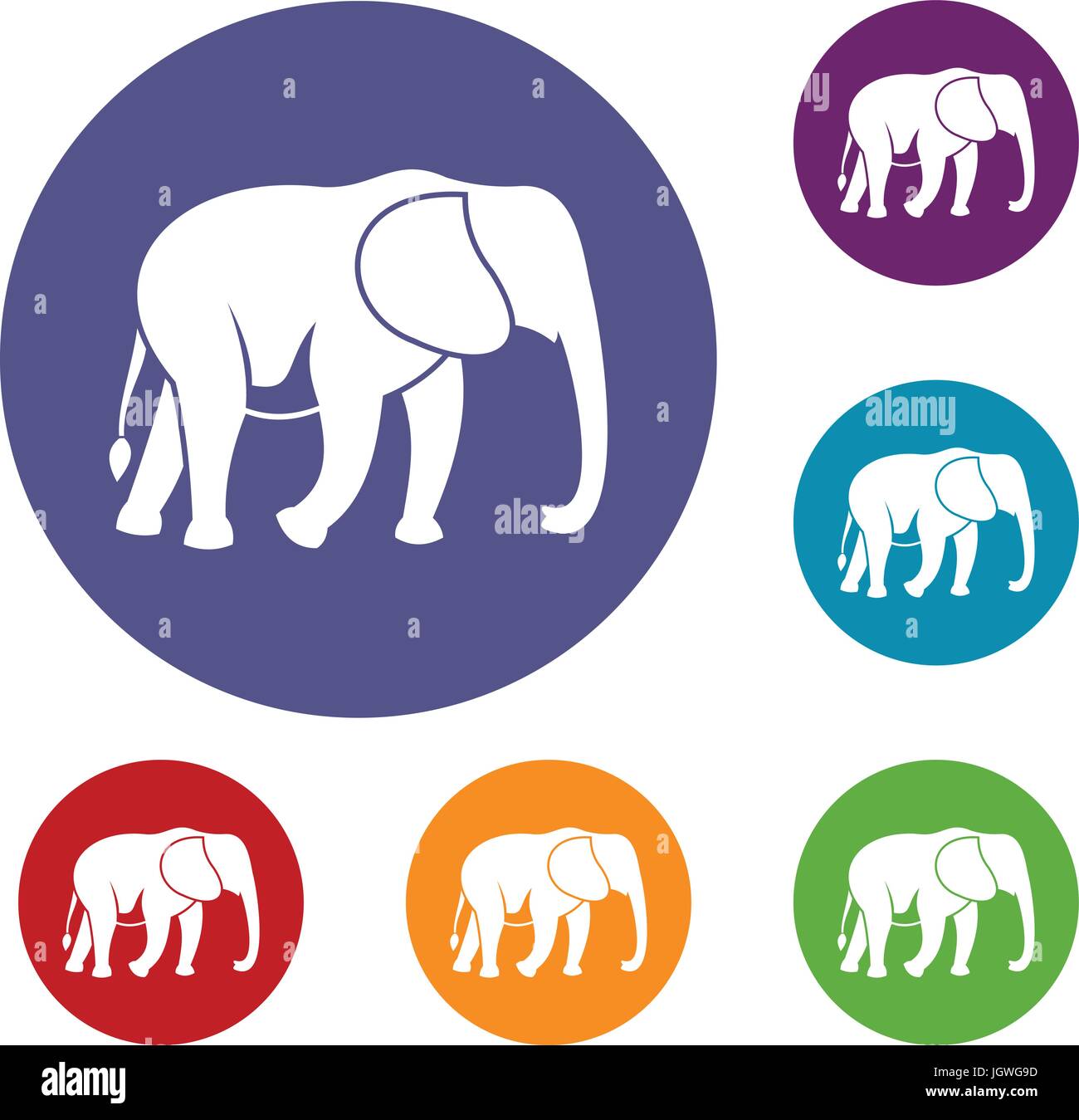 Wild elephant icons set Stock Vector Image & Art - Alamy