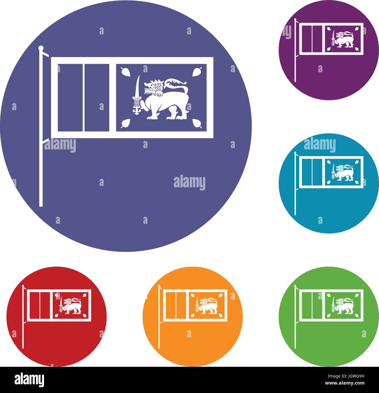 Flag of Sri Lanka icons set Stock Vector Image & Art - Alamy