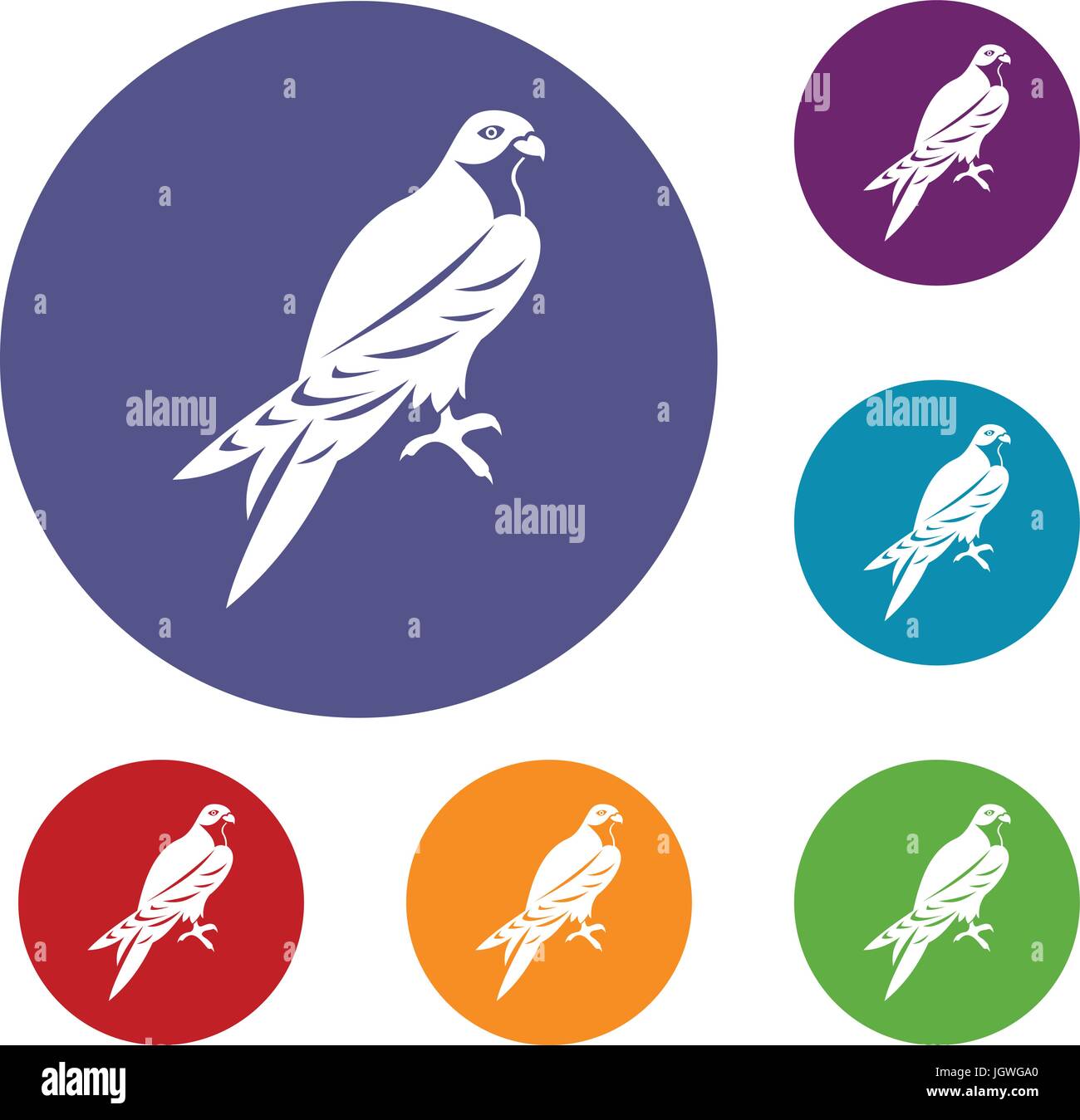 Falcon icons set Stock Vector Image & Art - Alamy
