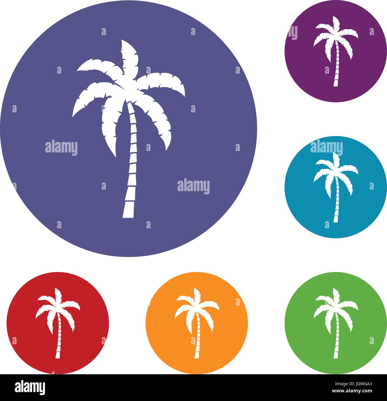 Palm tree icons set Stock Vector Image & Art - Alamy