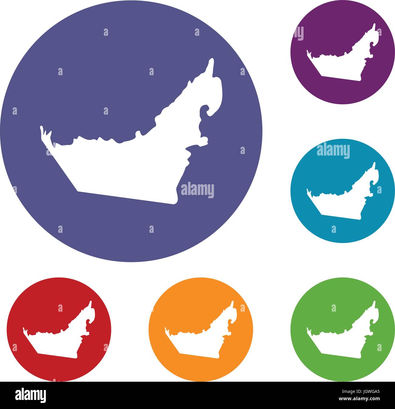 United Arab Emirates map icons set Stock Vector Image & Art - Alamy