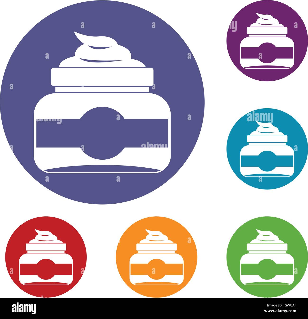 Jar of cosmetic cream icons set Stock Vector Image & Art - Alamy