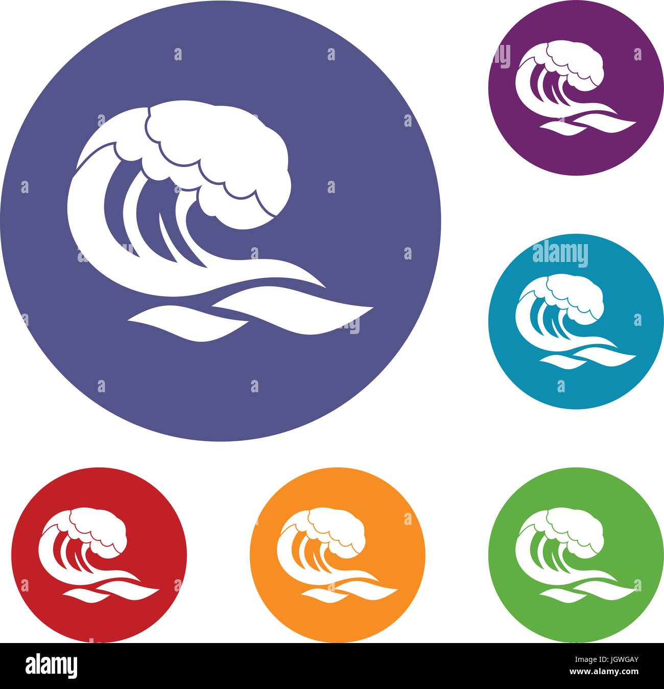 Wave storm icons circle hi-res stock photography and images - Alamy