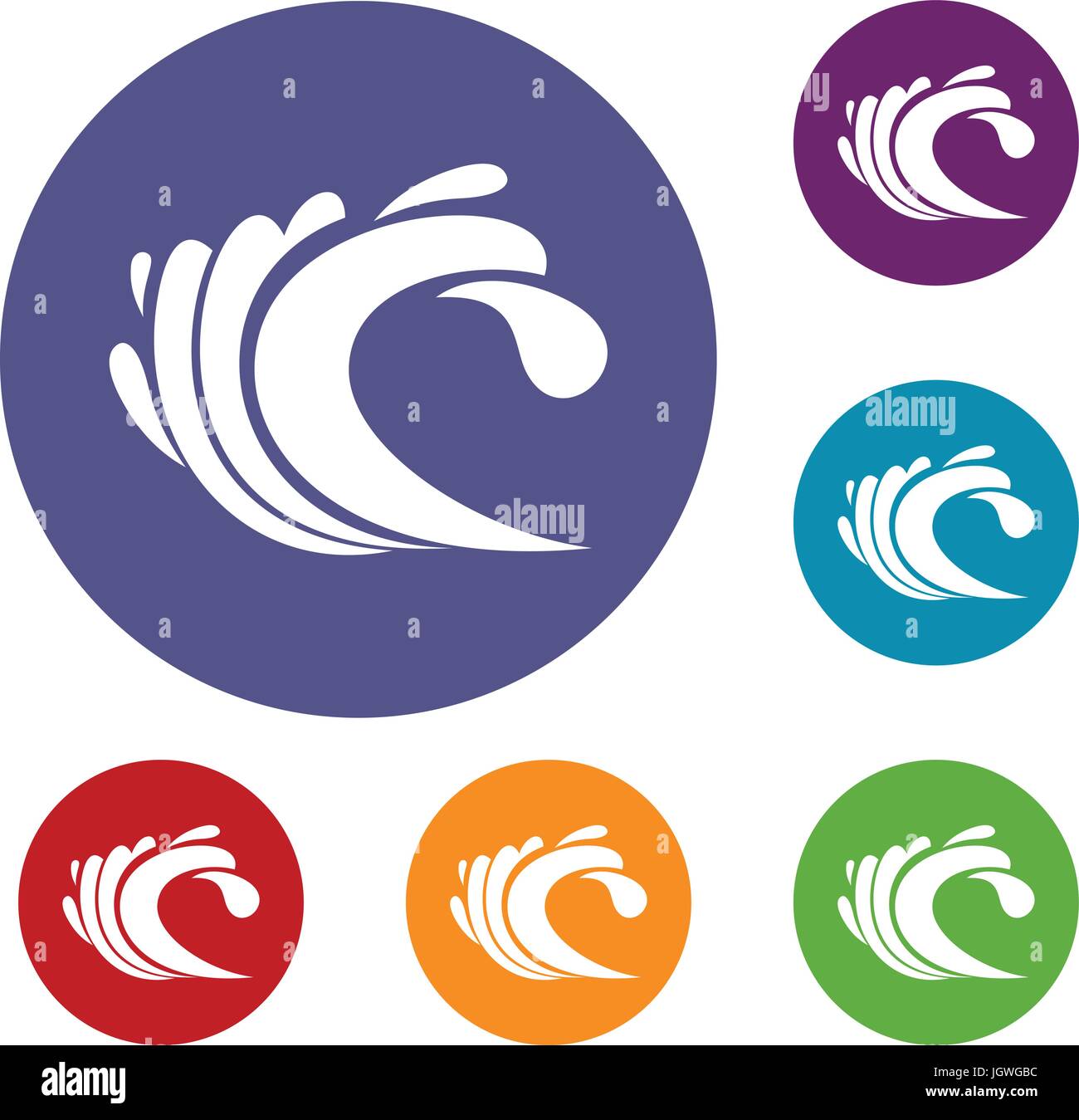 Wave storm icons circle hi-res stock photography and images - Alamy