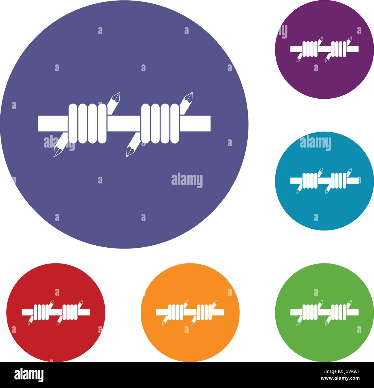 Barbed wire icons set Stock Vector Image & Art - Alamy