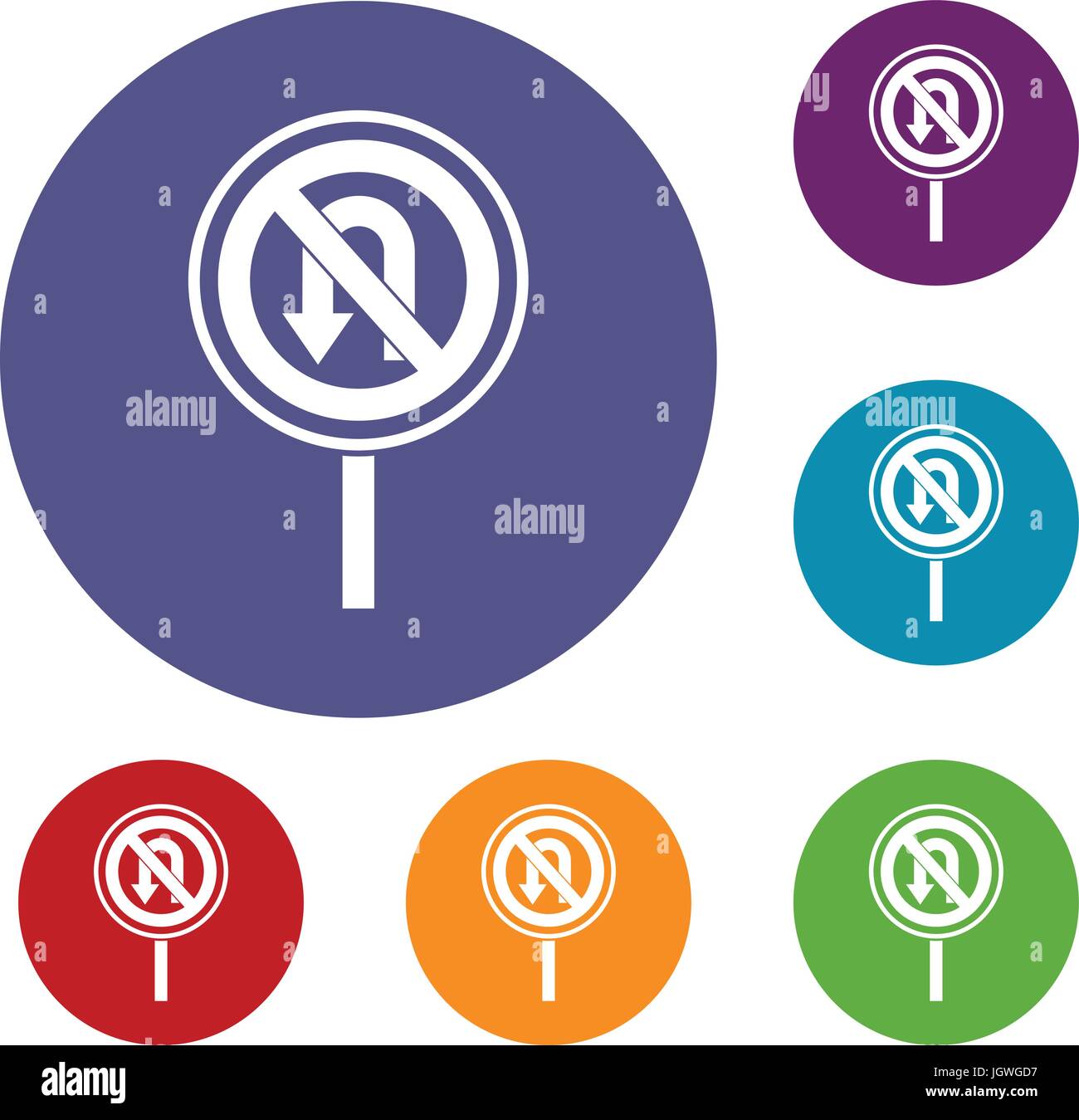 Not u turn Stock Vector Images - Alamy