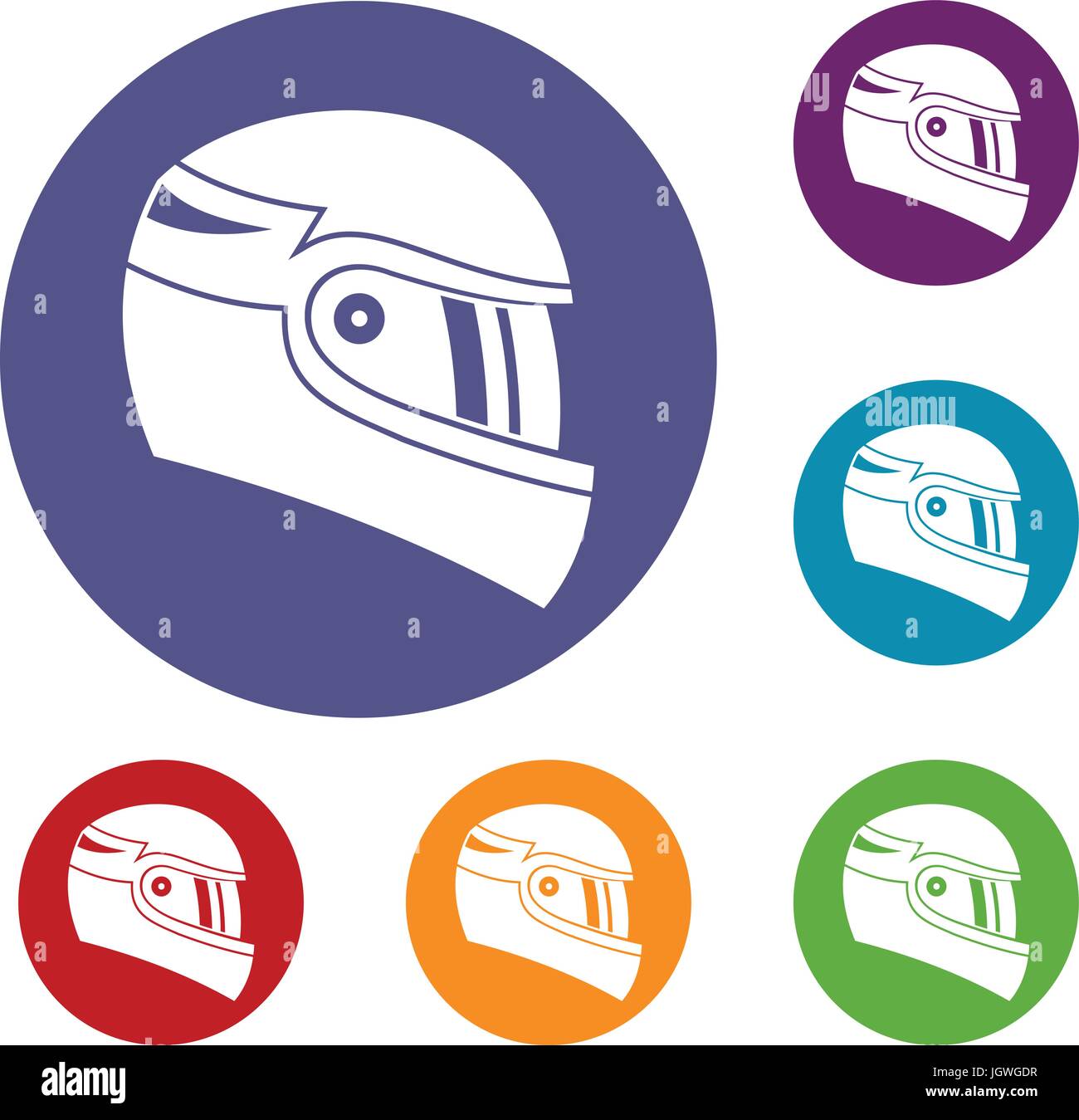 Racing helmet icons set Stock Vector Image & Art - Alamy