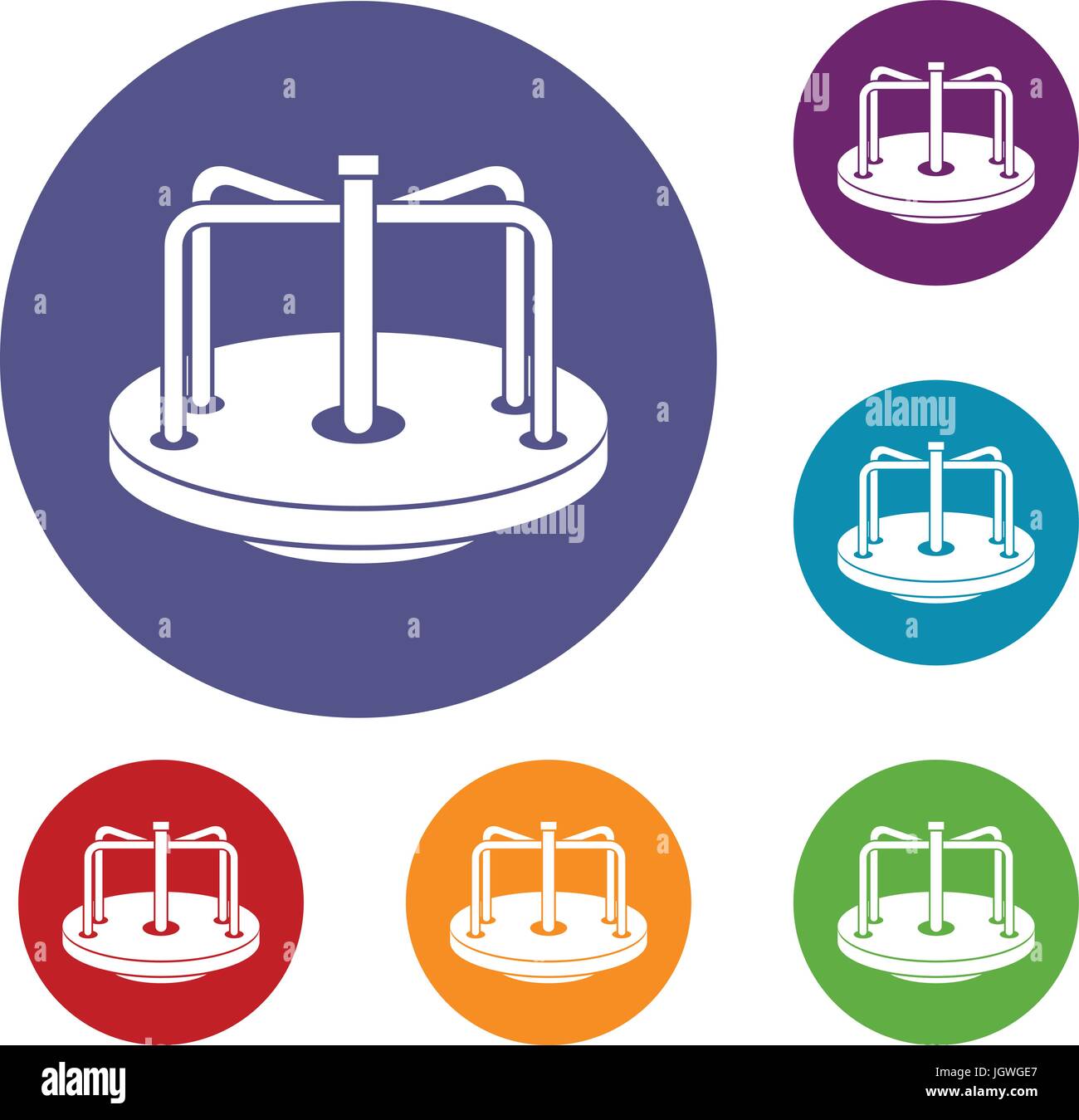Children merry go round icons set Stock Vector Image & Art - Alamy