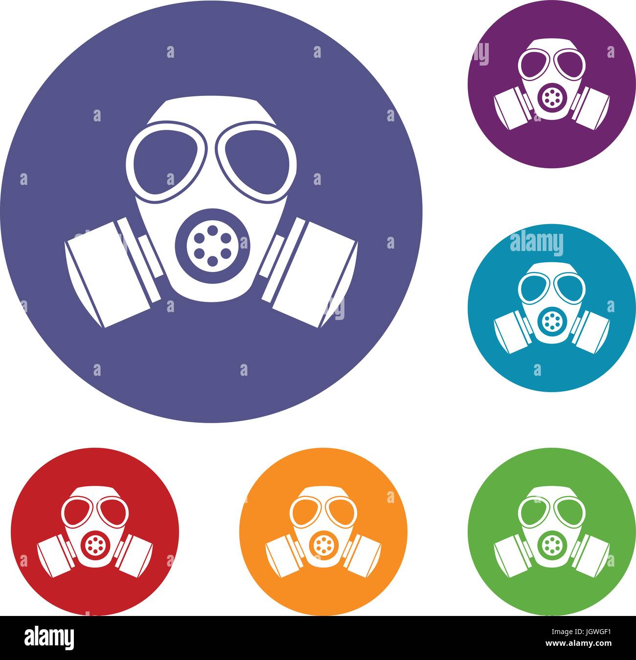 Chemical gas mask icons set Stock Vector Image & Art - Alamy