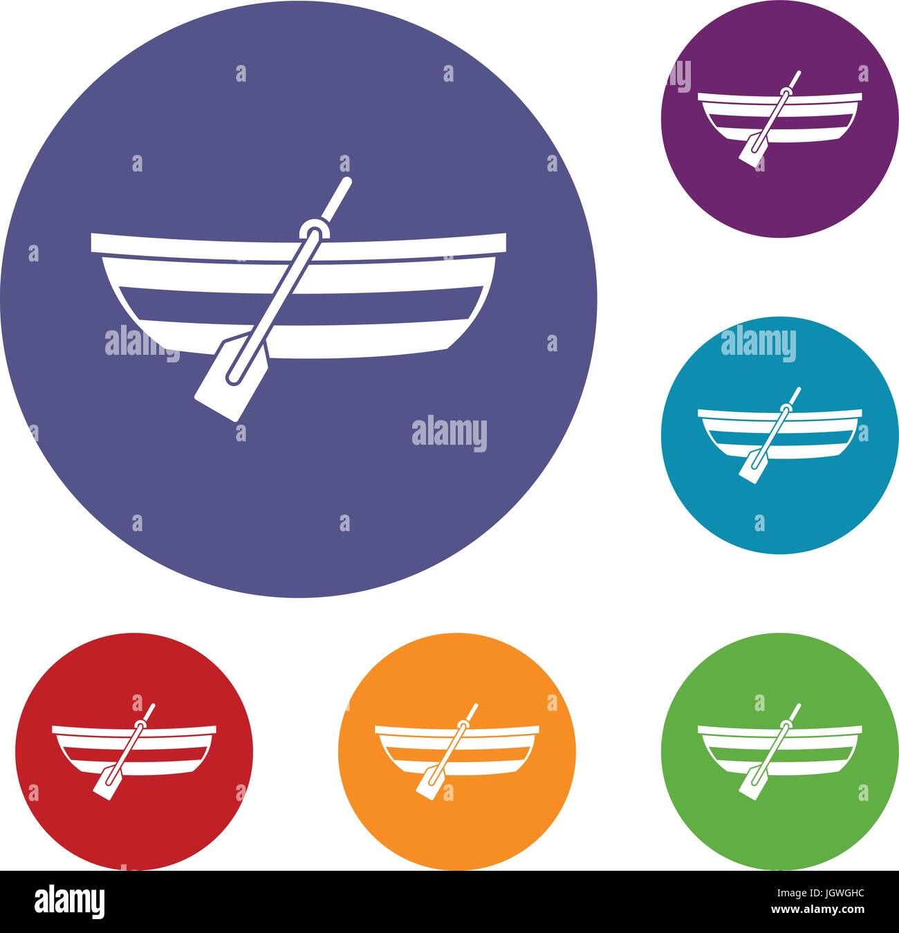 Fishing boat icons set Stock Vector Image & Art - Alamy