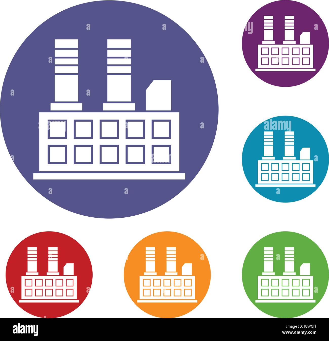 Factory building icons set Stock Vector Image & Art - Alamy