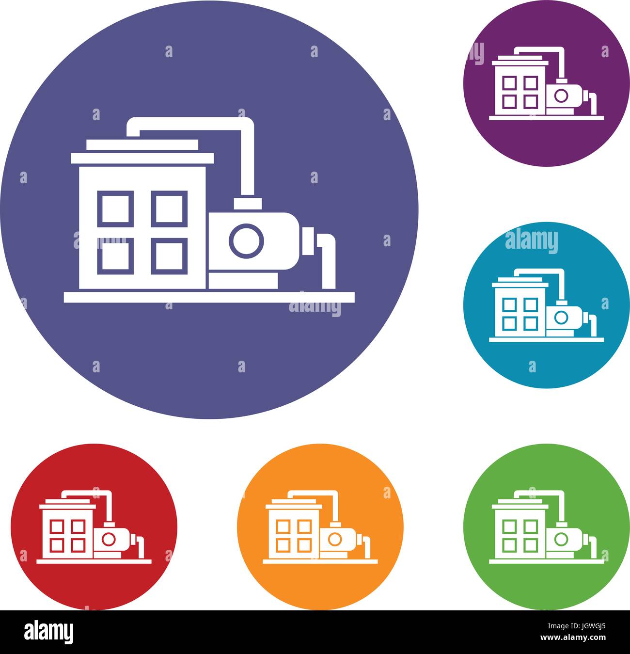 Factory building icons set Stock Vector Image & Art - Alamy