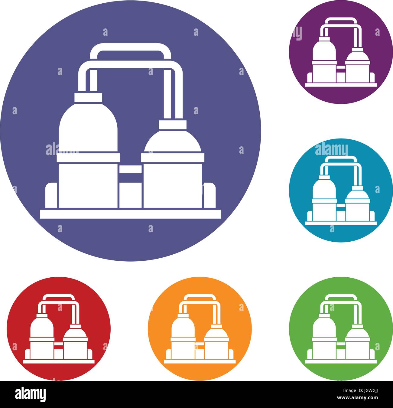Oil processing factory icons set Stock Vector Image & Art - Alamy