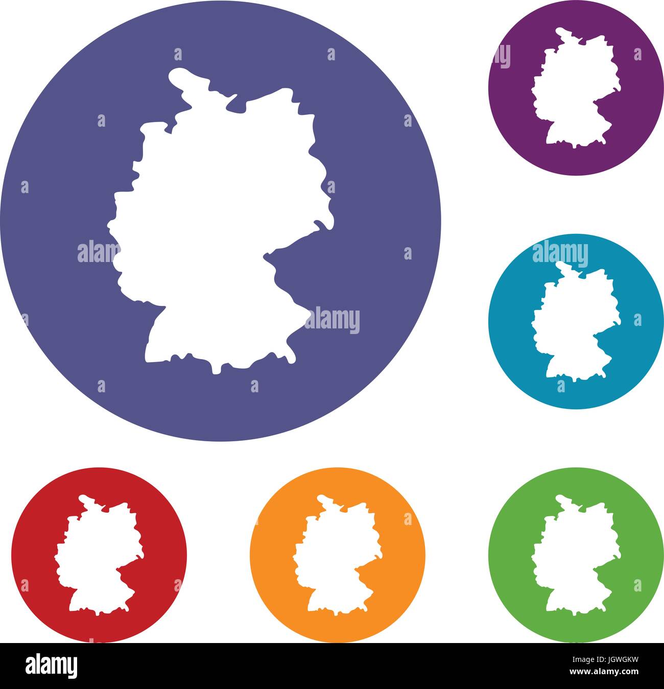 Map of Germany icons set Stock Vector Image & Art - Alamy