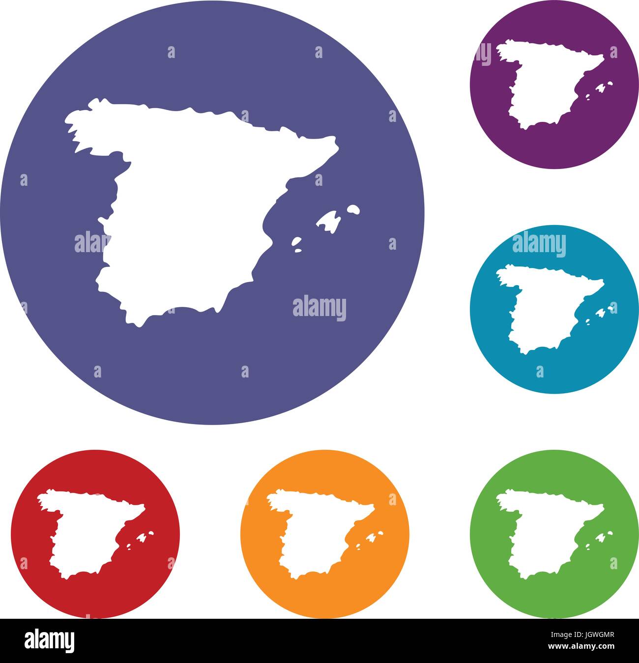 Map of Spain icons set Stock Vector Image & Art - Alamy