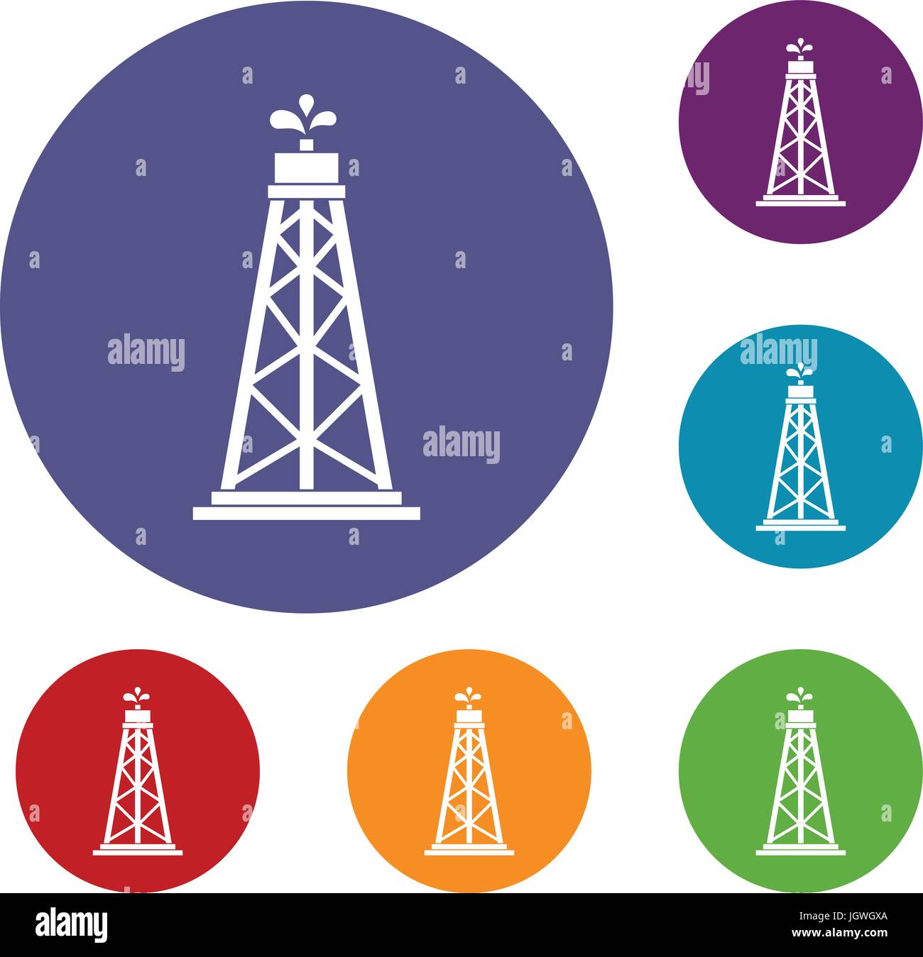 Oil rig icons set Stock Vector Image & Art - Alamy