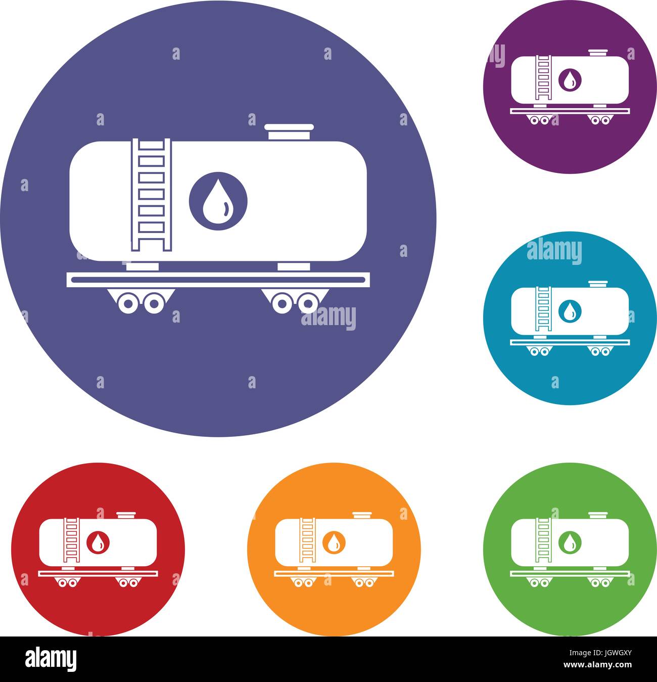 Oil railway tank icons set Stock Vector Image & Art - Alamy