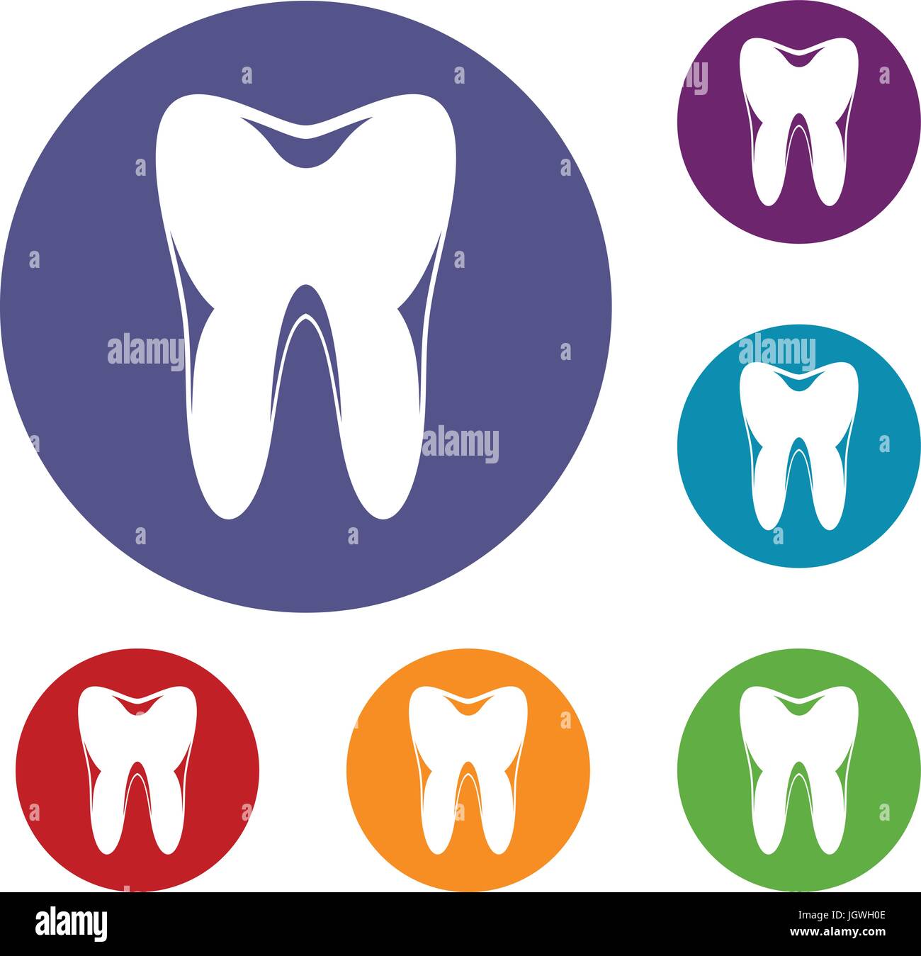 Dental care icon red circle hi-res stock photography and images - Alamy