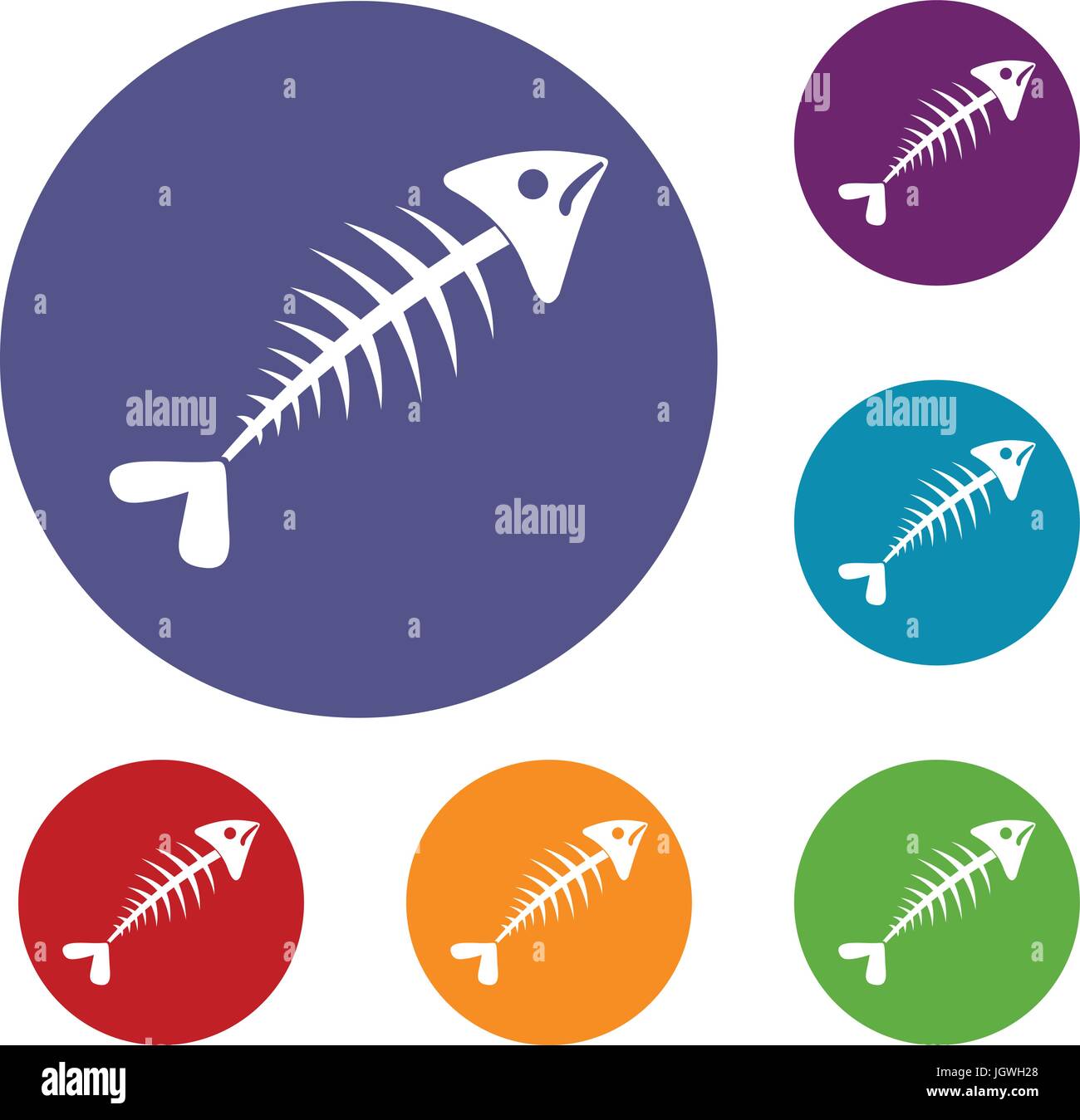 Red fish skeleton Stock Vector Images - Alamy