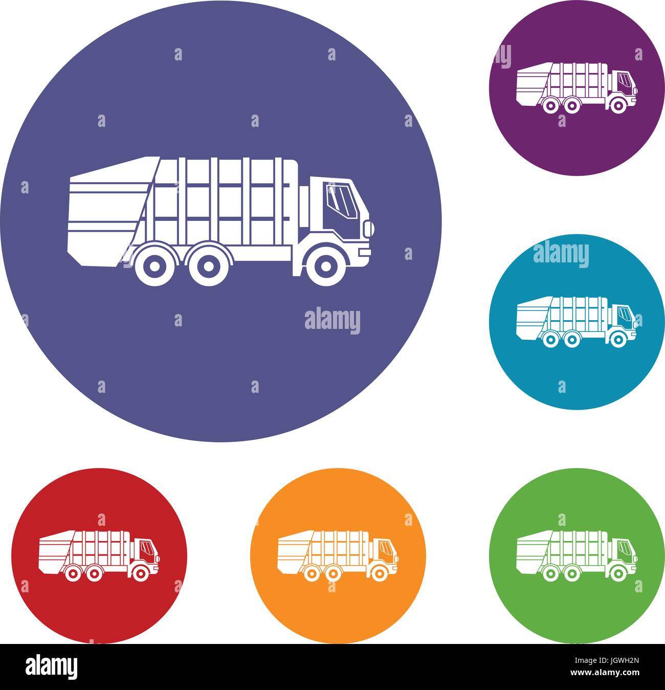 Garbage truck icons set Stock Vector Image & Art - Alamy