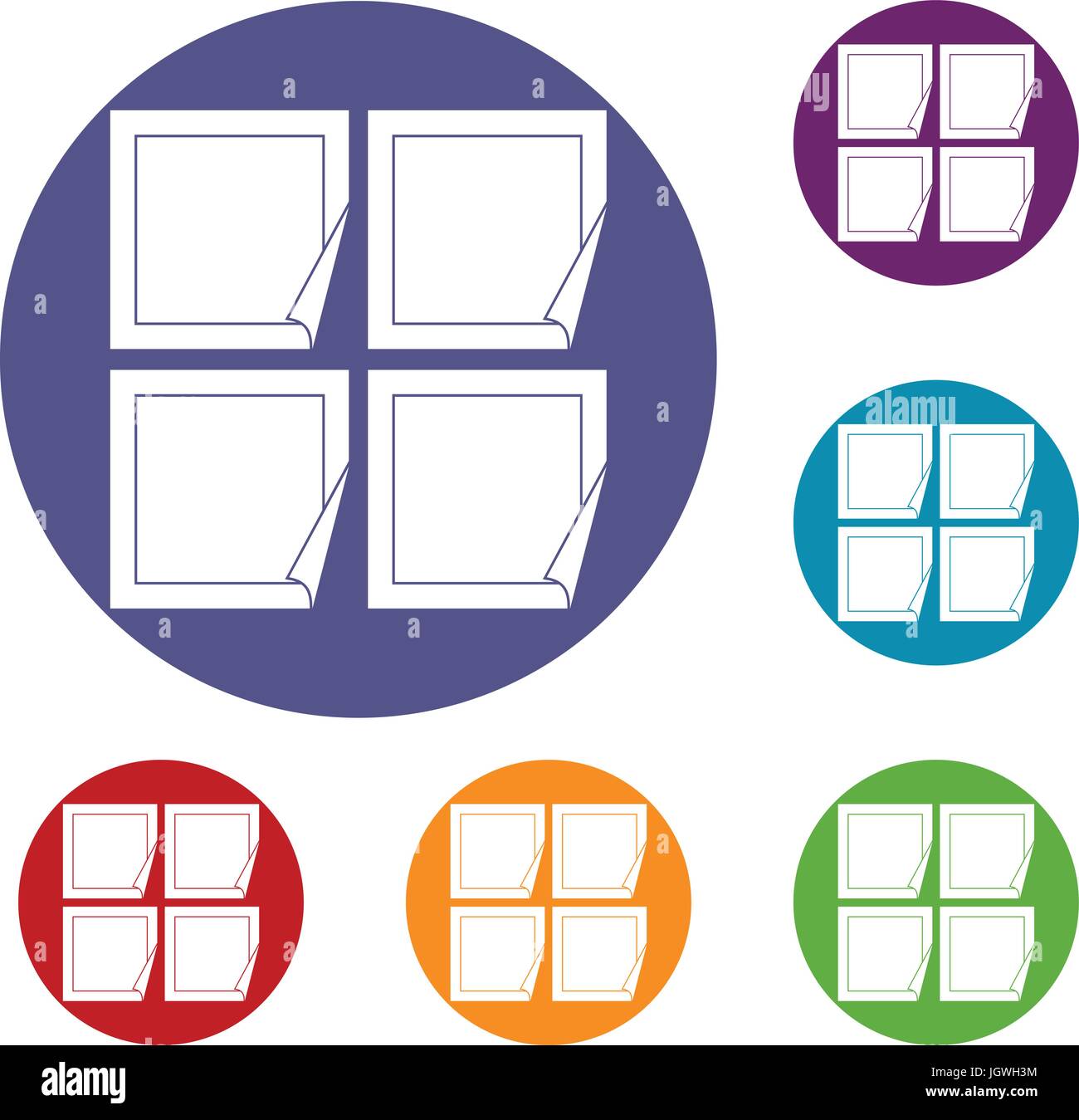 Black stickers icons set Stock Vector Image & Art - Alamy