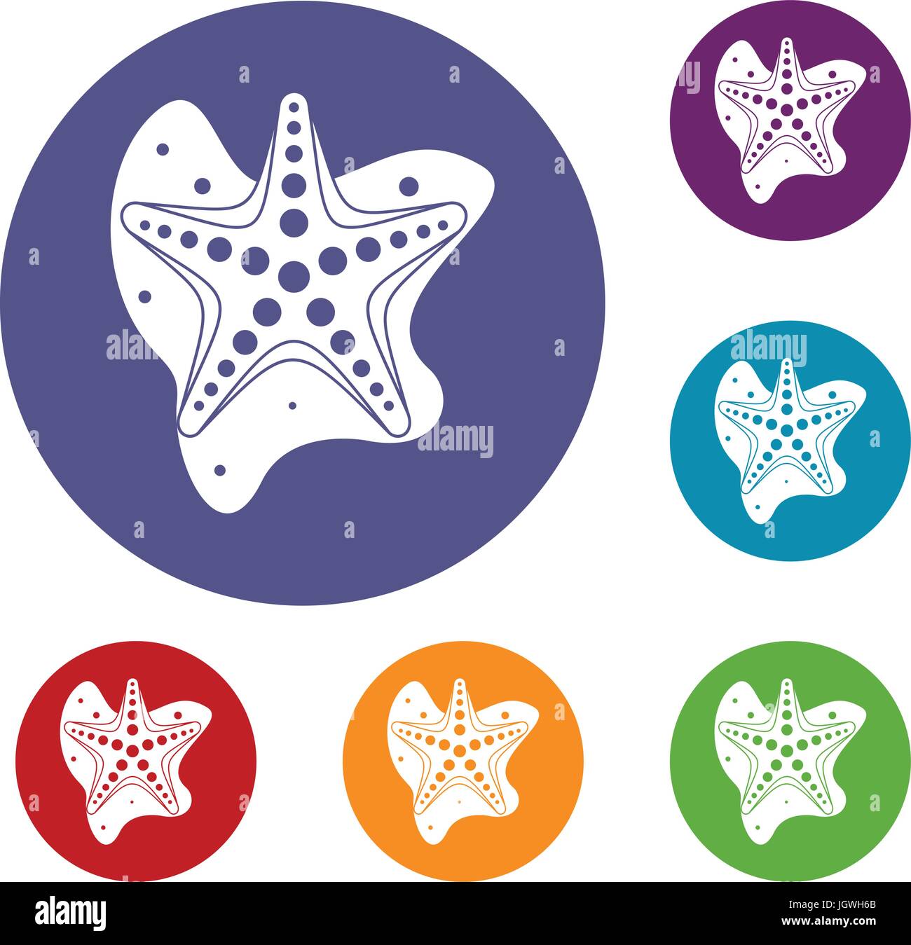 Sea star icons set Stock Vector Image & Art - Alamy