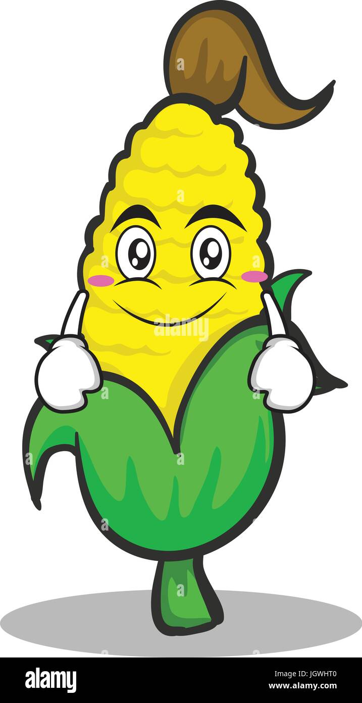 Smile face sweet corn character cartoon Stock Vector Image & Art - Alamy
