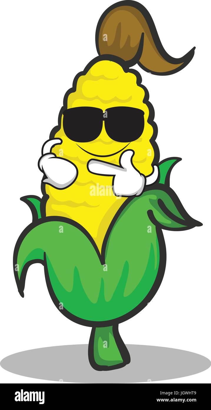 Cool face sweet corn character cartoon Stock Vector Image & Art - Alamy