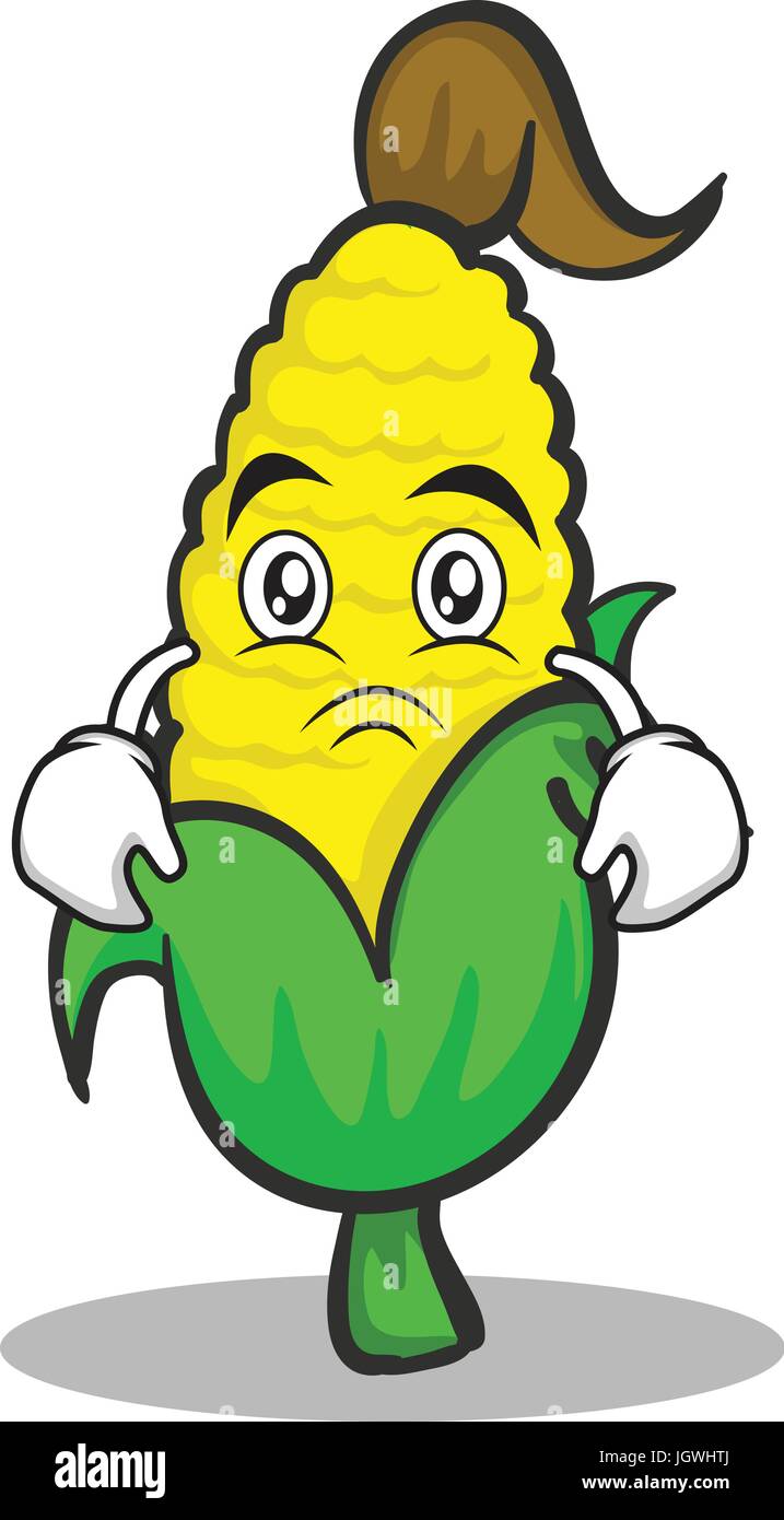 Sad face sweet corn character cartoon Stock Vector Image & Art - Alamy
