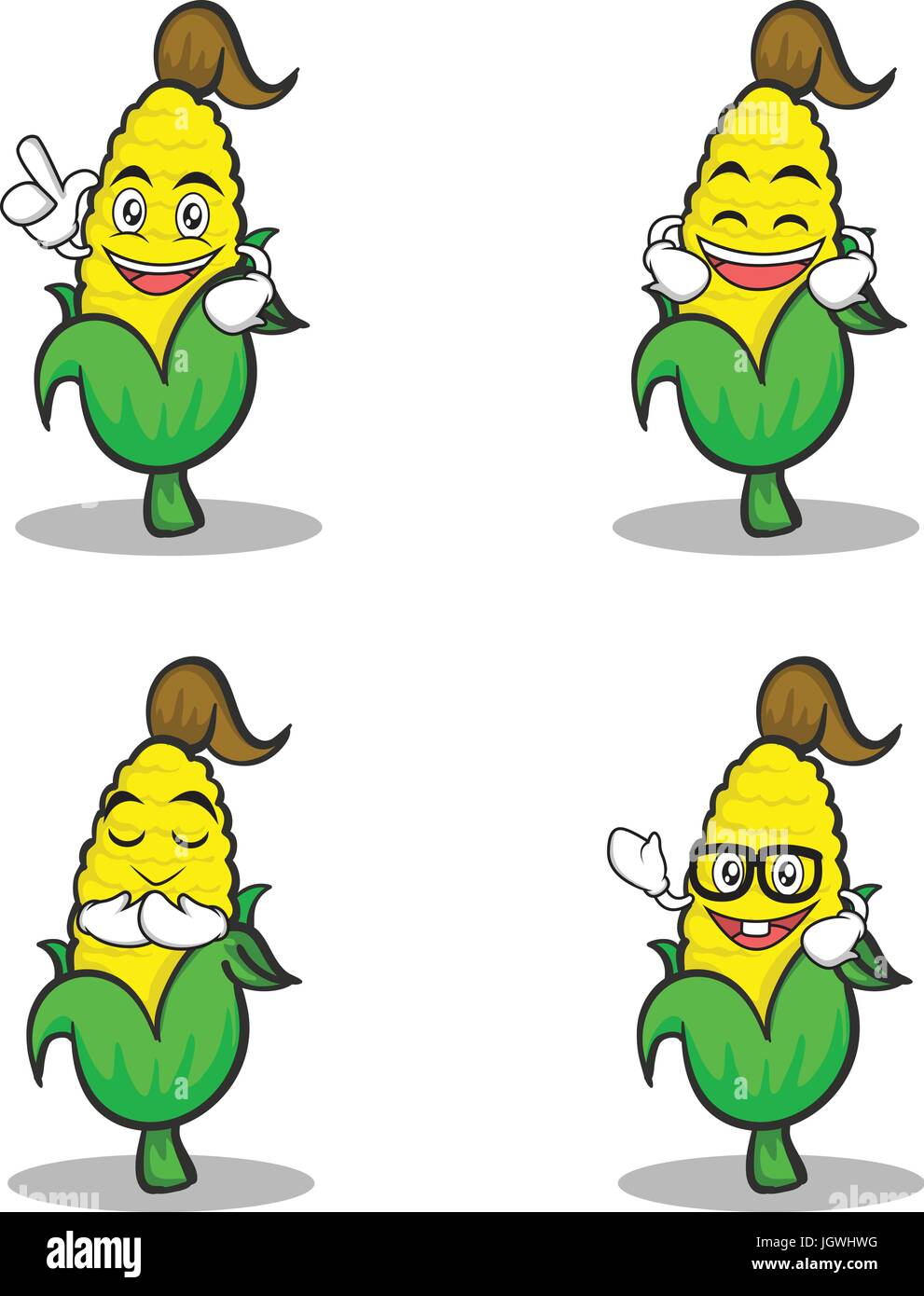 Set of sweet corn character cartoon Stock Vector Image & Art - Alamy