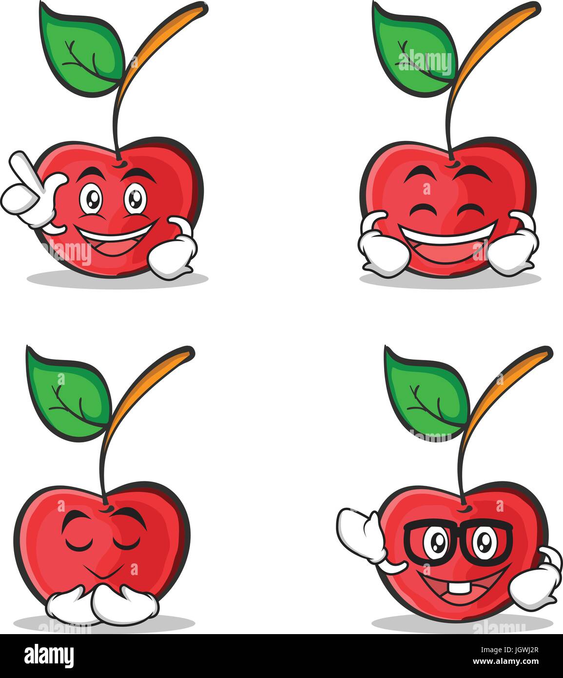 Set of cherry character cartoon style Stock Vector Image & Art - Alamy